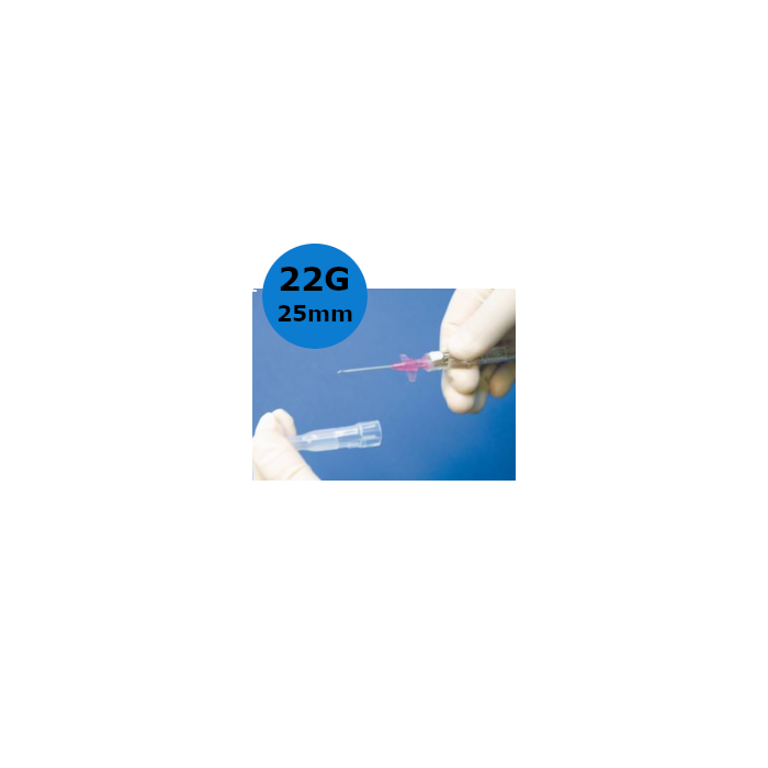 Cathéter de sécurité BD Insyte Autoguard 22G, 25mm, sans ailettes, Bleu ...